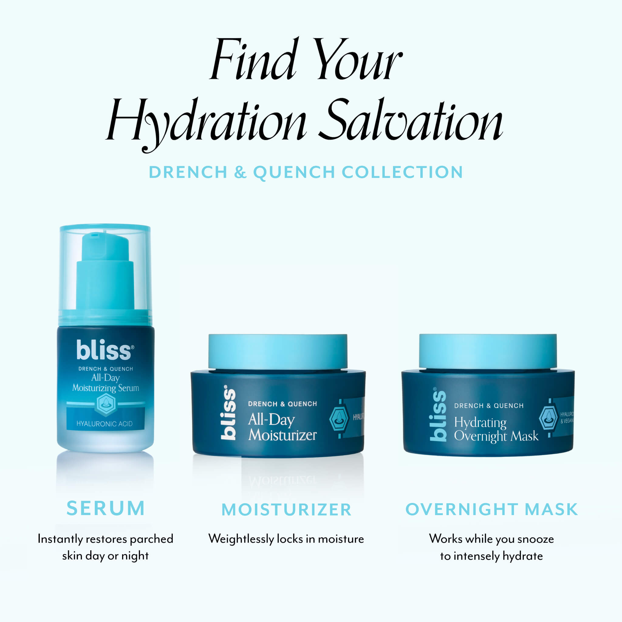 Drench & Quench Hydrating Overnight Mask with Hyaluronic Acid & Vegan ...